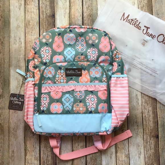 Matilda Jane | Accessories | Nwt Matilda Jane Cece Apple Print Backpack ...
